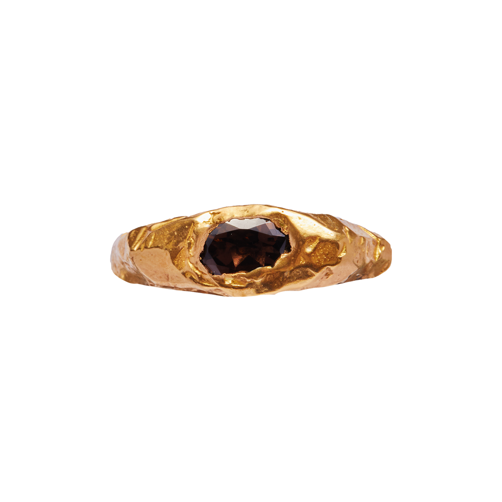 POLO BROWN - Handmade gold plated ring | Simuero