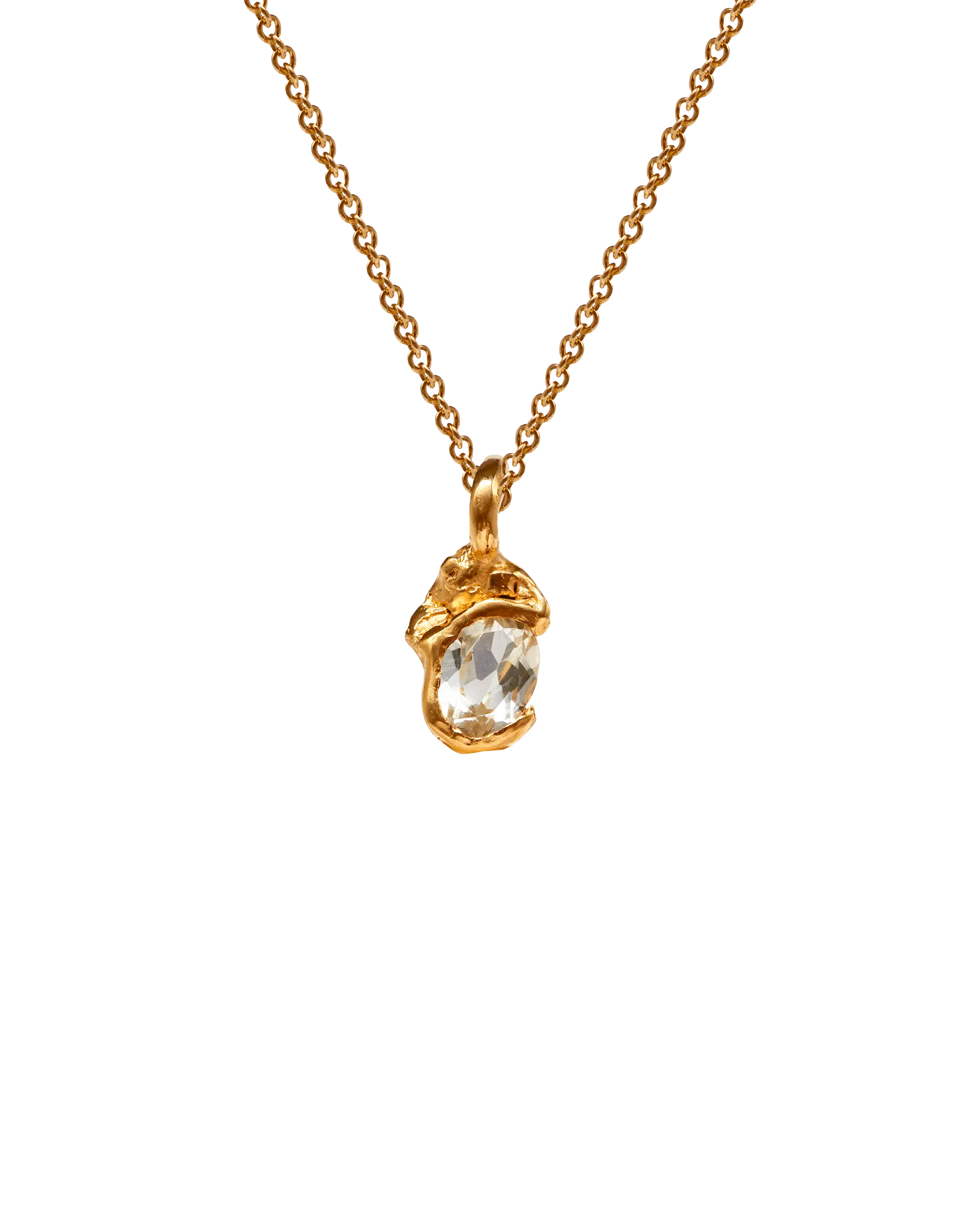 Ría Necklace Diamond - Handmade solid gold necklace | Simuero